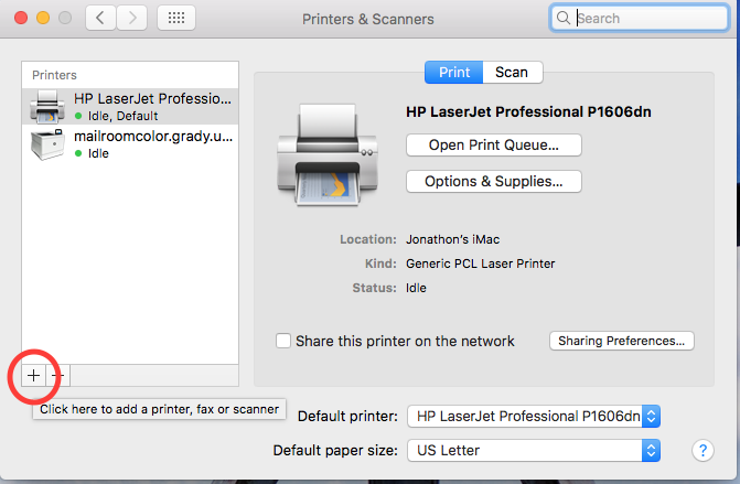 Tutorial On Adding A Networked Printer It Services Grady Uga